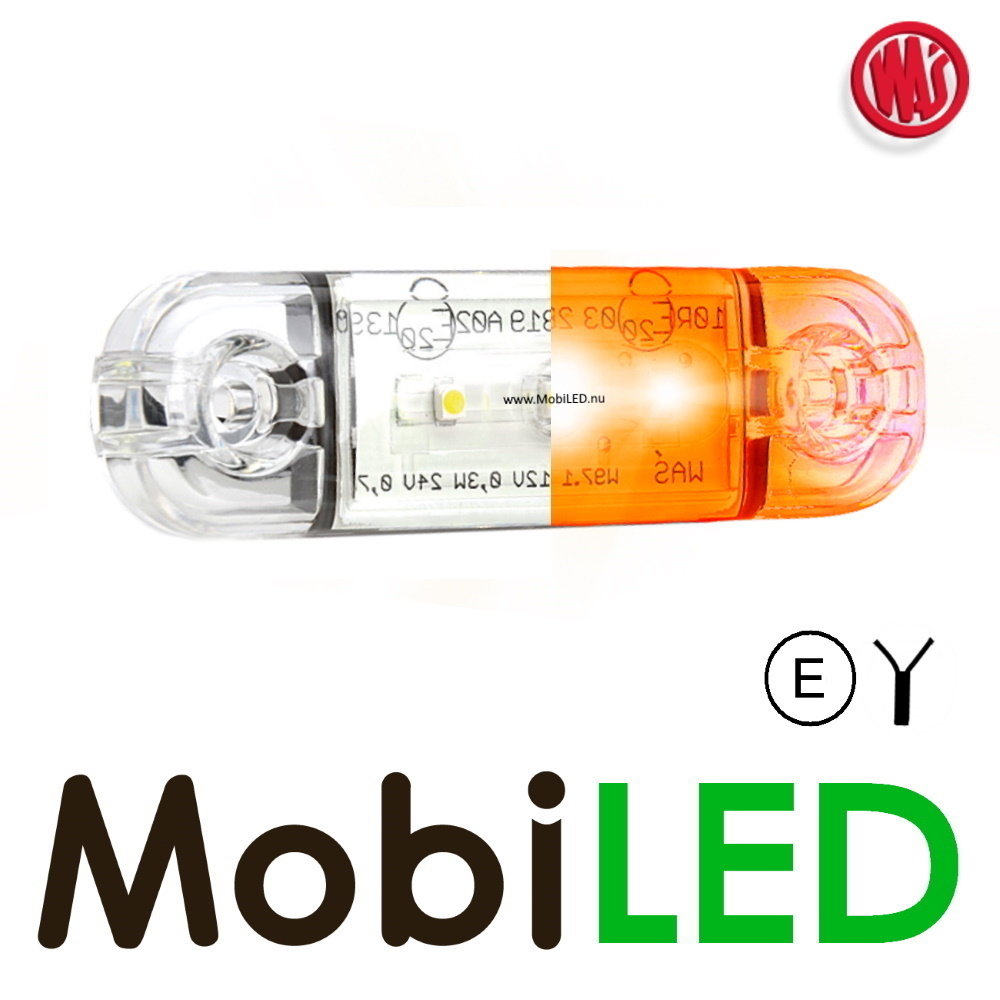 MobiLED | WAS Markering Slim line Amber E-keur 12-24 volt - MobiLED