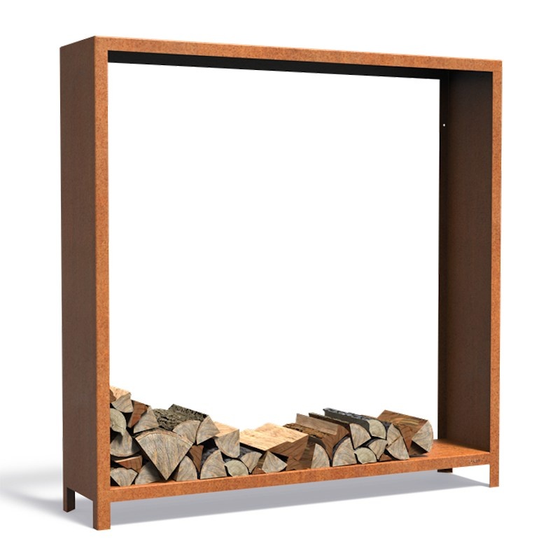 Forno houtopslag 180 x 40 x 180 cm cortenstaal - Tuinvoordeel.eu