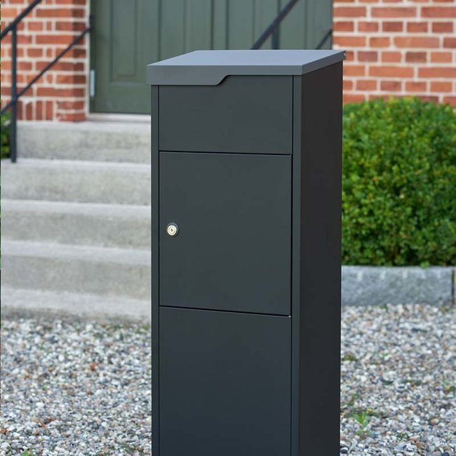 Allux 650 Zwart / antraciet pakketbrievenbus - Tuinvoordeel.eu