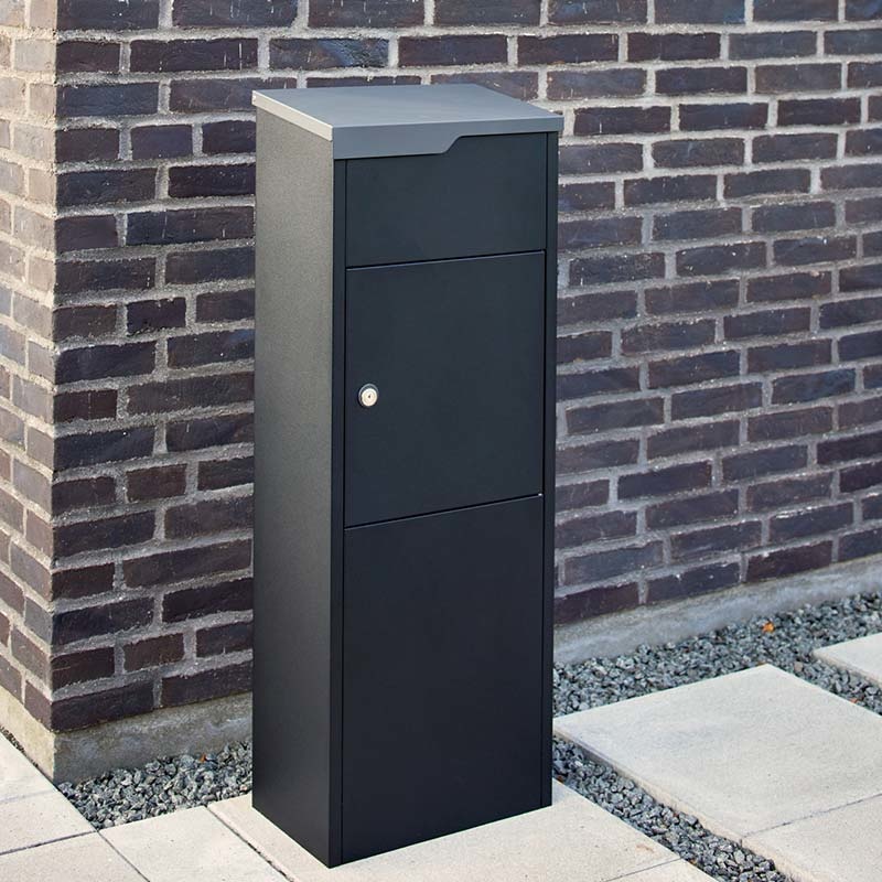 Allux 650 Zwart / antraciet pakketbrievenbus - Tuinvoordeel.eu