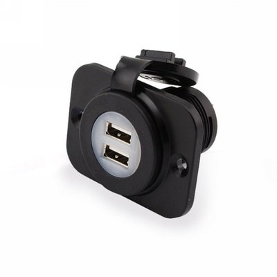 Inbouw USB-lader en 12V uitgang met cover/ afdichting - Acculaders.nl