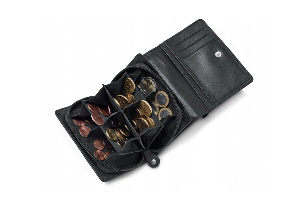Wallet/Cash purse black - Genuine leather - Joostshop