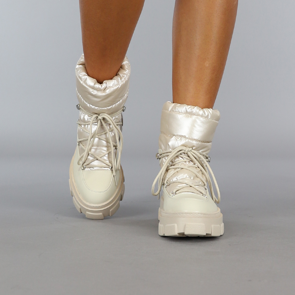 Beige Gewatteerde Snowboots met Grove Zool - Uwantisell.nl