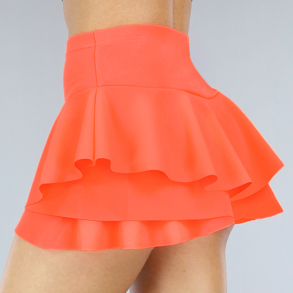 Geplooide Neon Oranje Skort - Uwantisell.nl