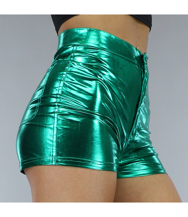 Groene Metallic Short - Uwantisell.nl