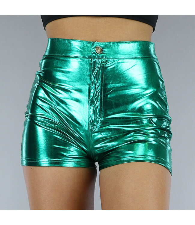 Groene Metallic Short - Uwantisell.nl