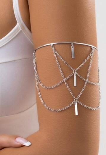 Zilveren Layered Arm Ketting - Uwantisell.nl