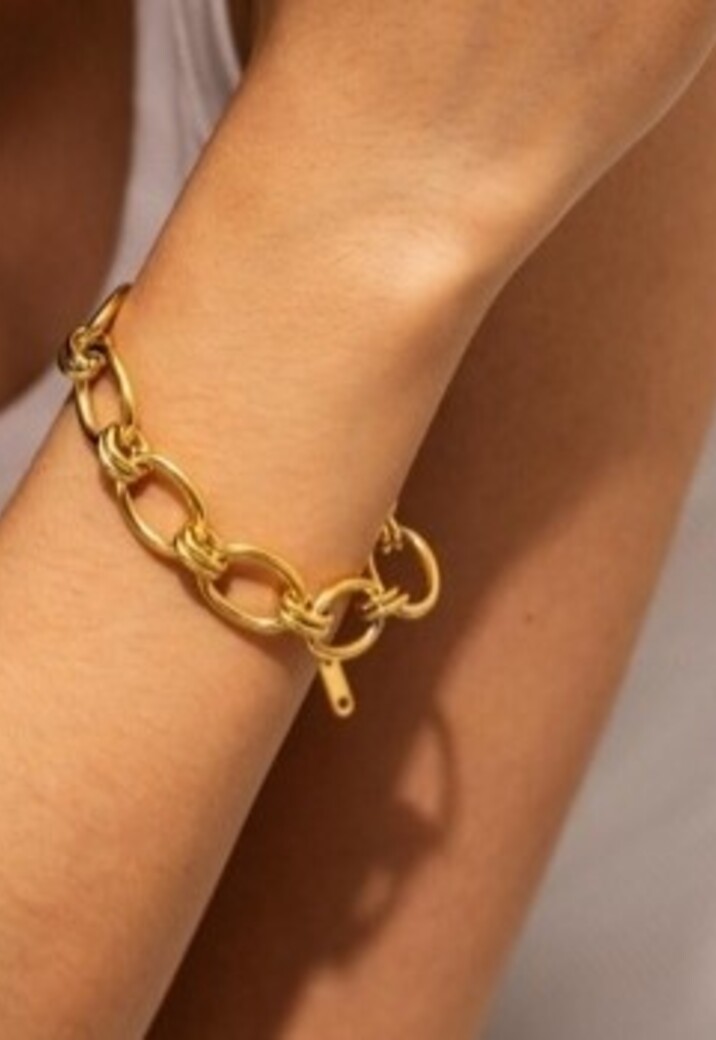 Gouden Statement Chain Armband - Uwantisell.nl