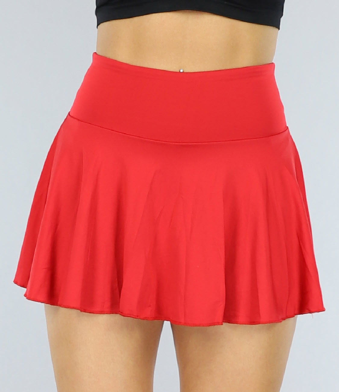 Rood Elastisch Skater Rokje met Ingewerkt Broekje - Uwantisell.nl