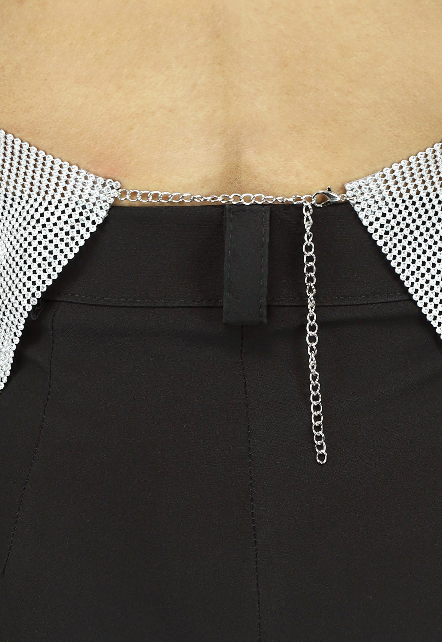 Zilveren Halter Glitter Chain Top - Uwantisell.nl