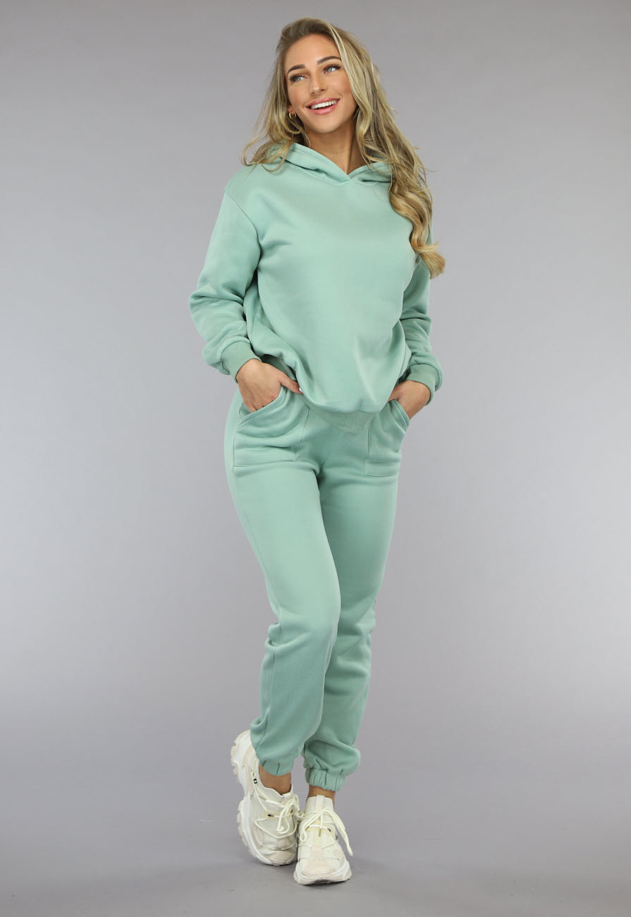 Fleece Joggingpak in Mint - Uwantisell.nl