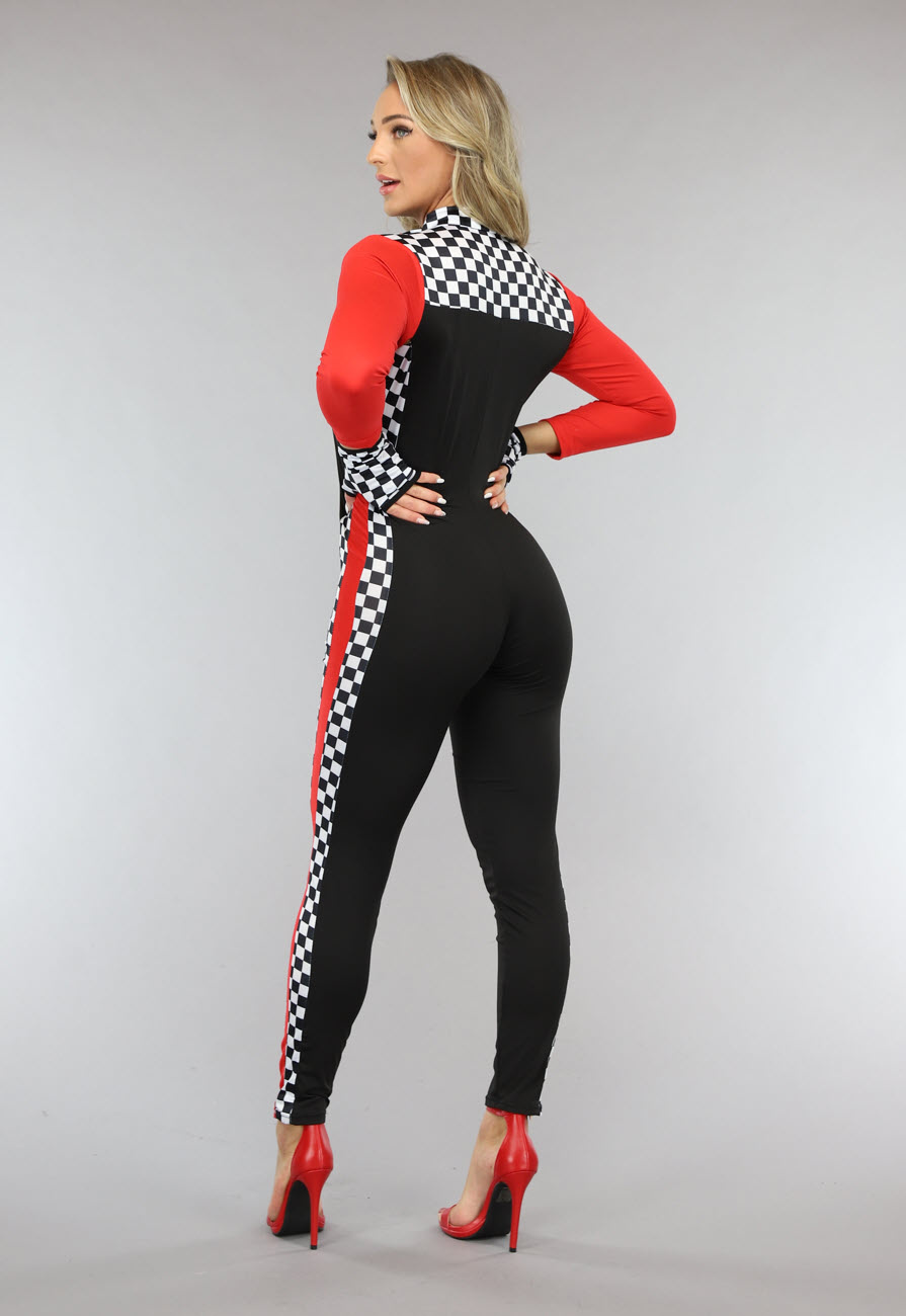 Racer Pitspoes Kostuum met Patches - Uwantisell.nl