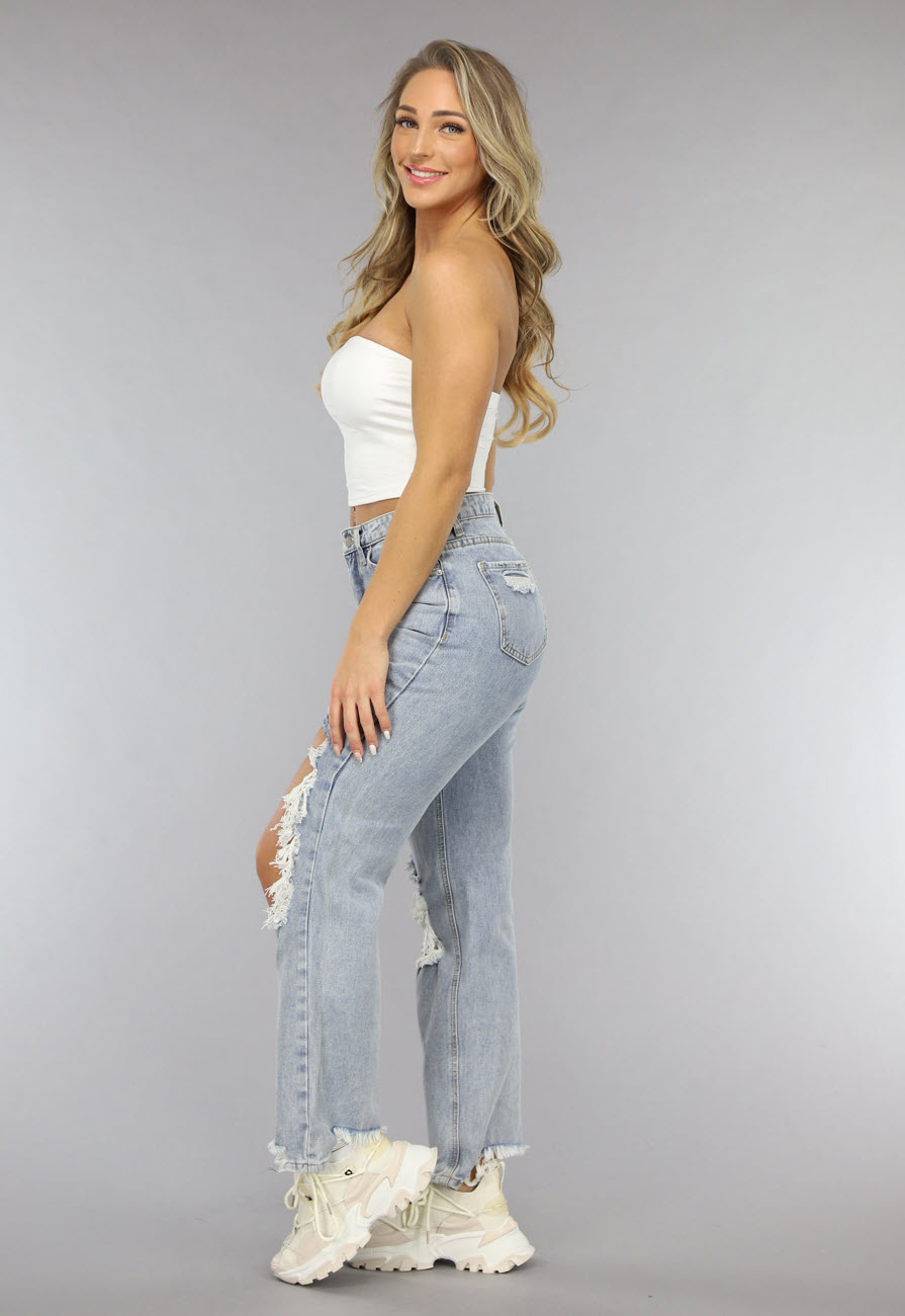 Witte Top met Strapless Model en Anti-Slip - Uwantisell.nl