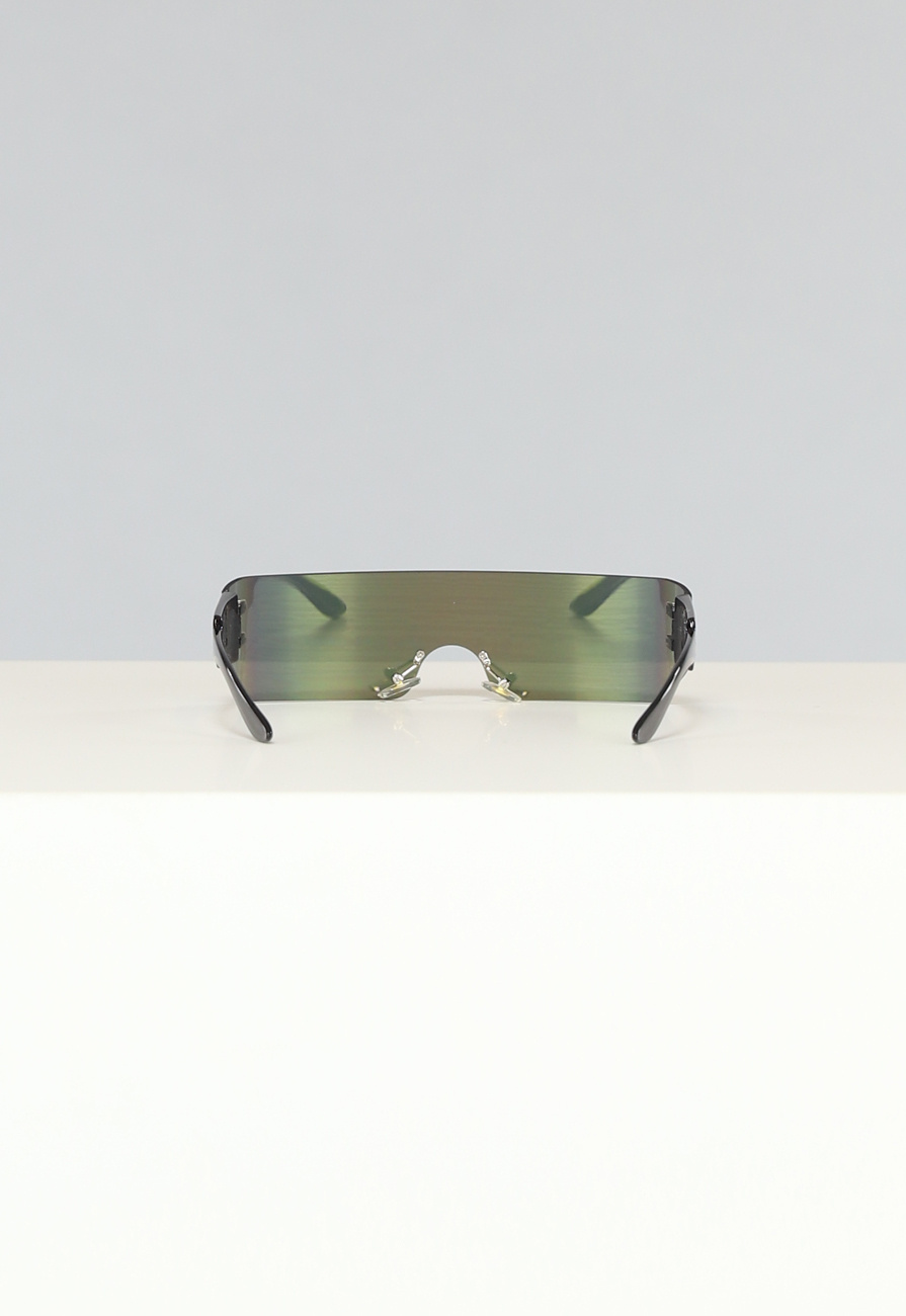 Zwarte Rave Bril met Spiegelglas - Uwantisell.nl