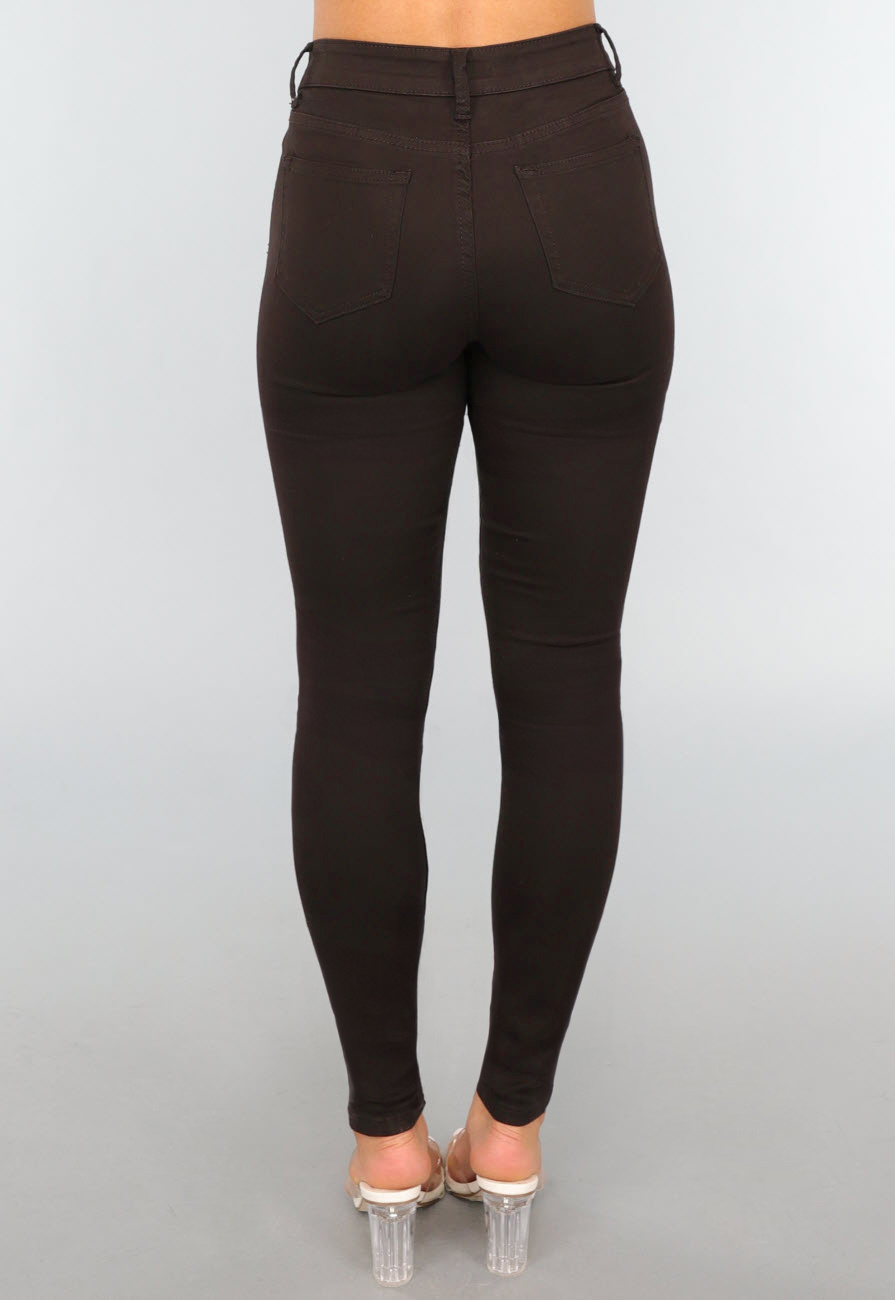 Donkerbruine Skinny Jeans - Uwantisell.nl
