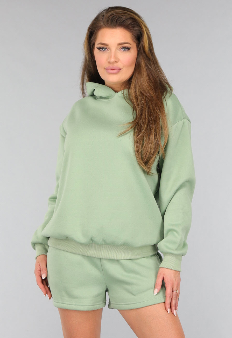 Groene Short Set met Hoodie - Uwantisell.nl