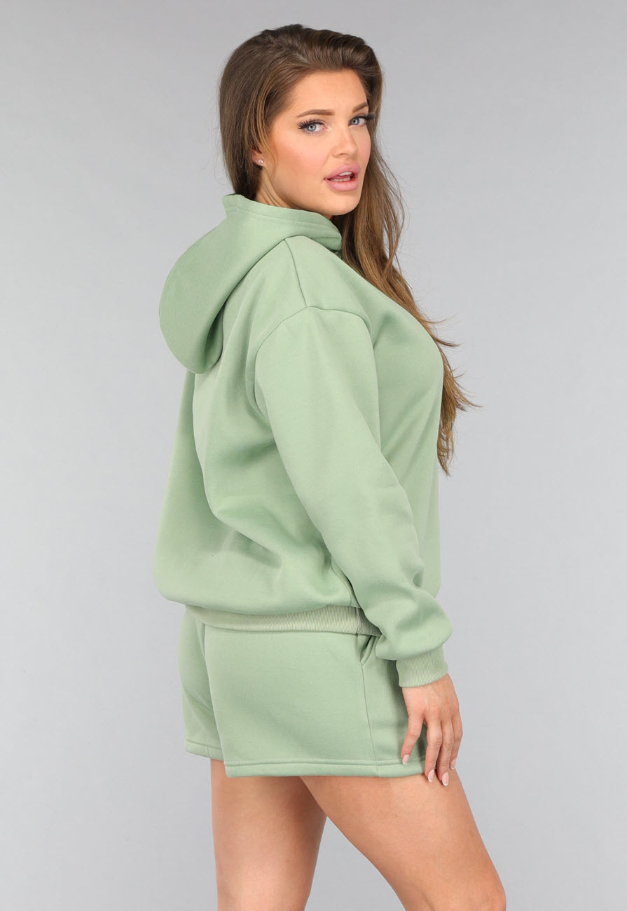 Groene Short Set met Hoodie - Uwantisell.nl