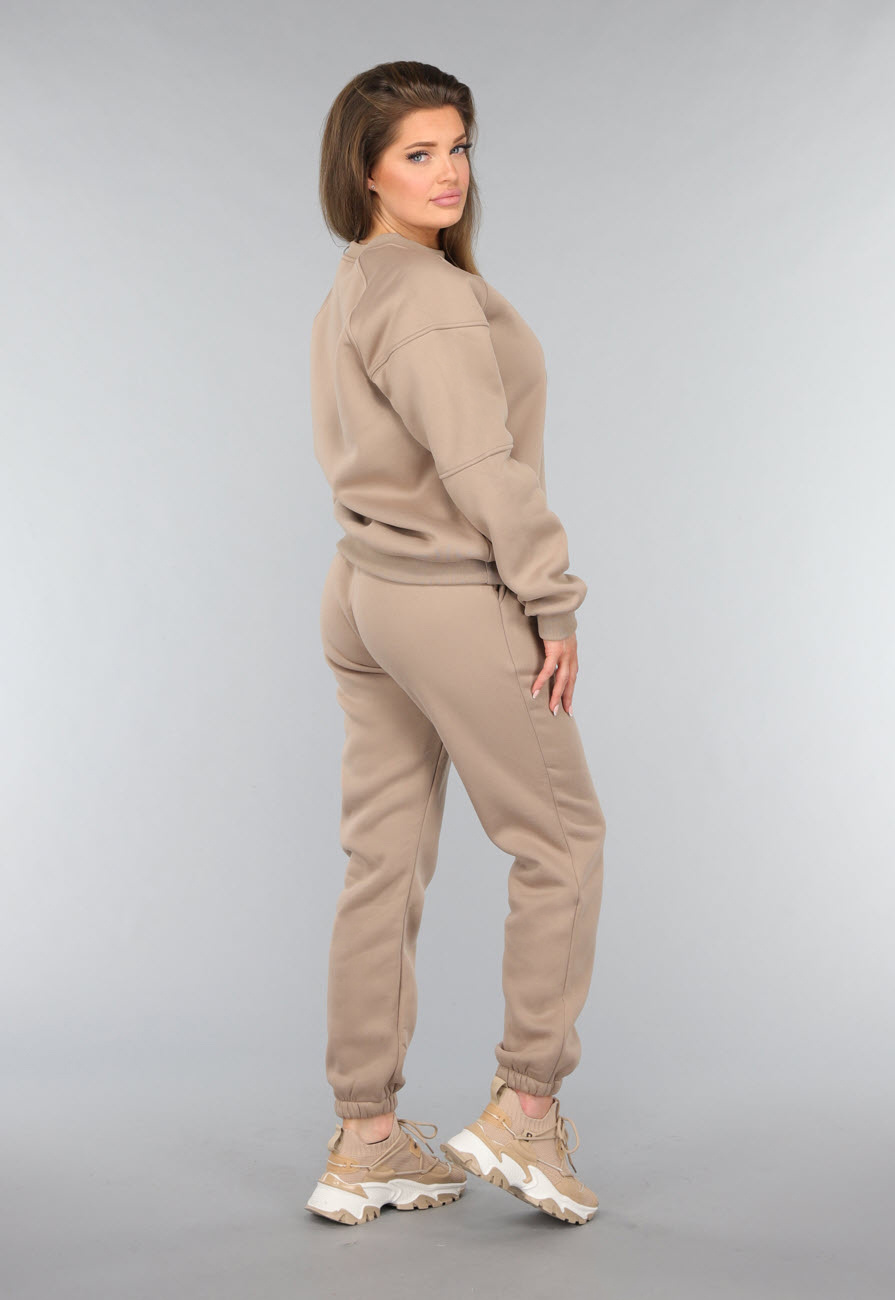 Fleece Jogger Set in Camel - Uwantisell.nl