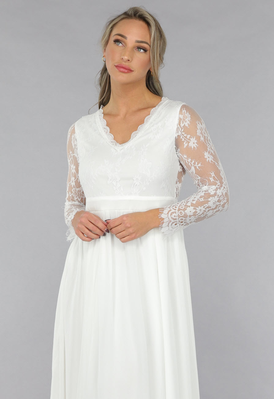 Witte Bridal Jurk met Open Rug - Uwantisell.nl