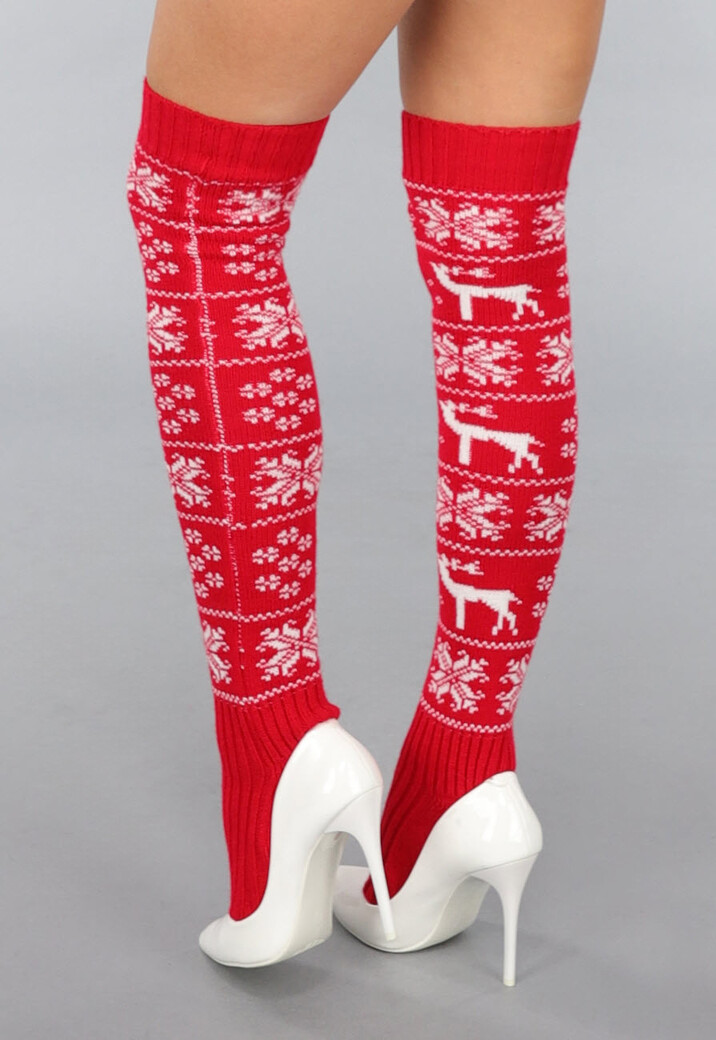 Rode Kerst Kousen in Hoog Model - Uwantisell.nl