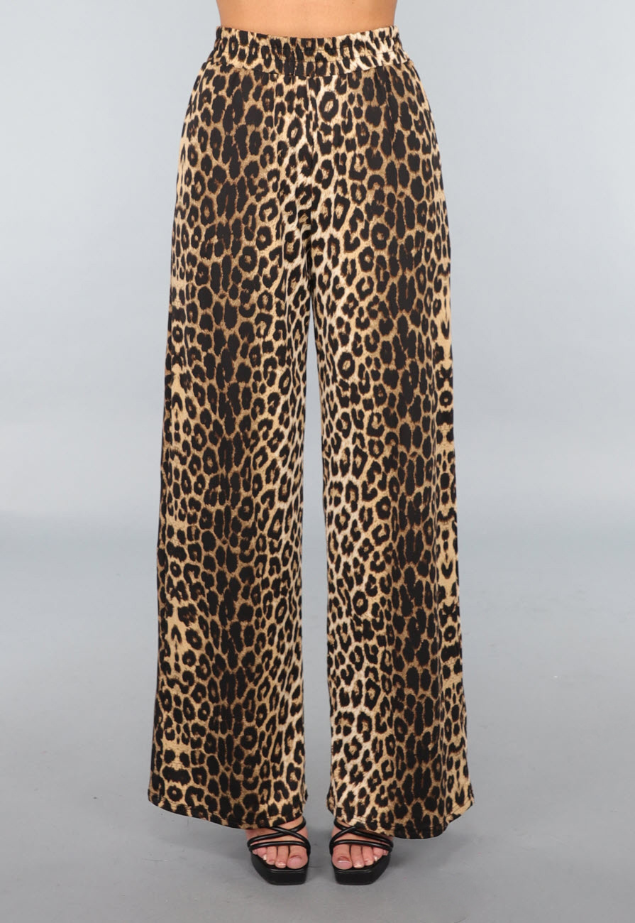 Tall Leopard Stretch Palazzo Broek - Uwantisell.nl