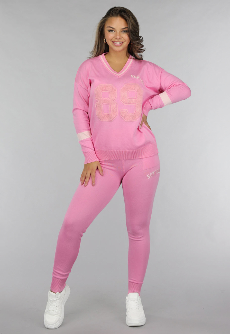 Roze Two Piece met Teddy Cijfers - Uwantisell.nl