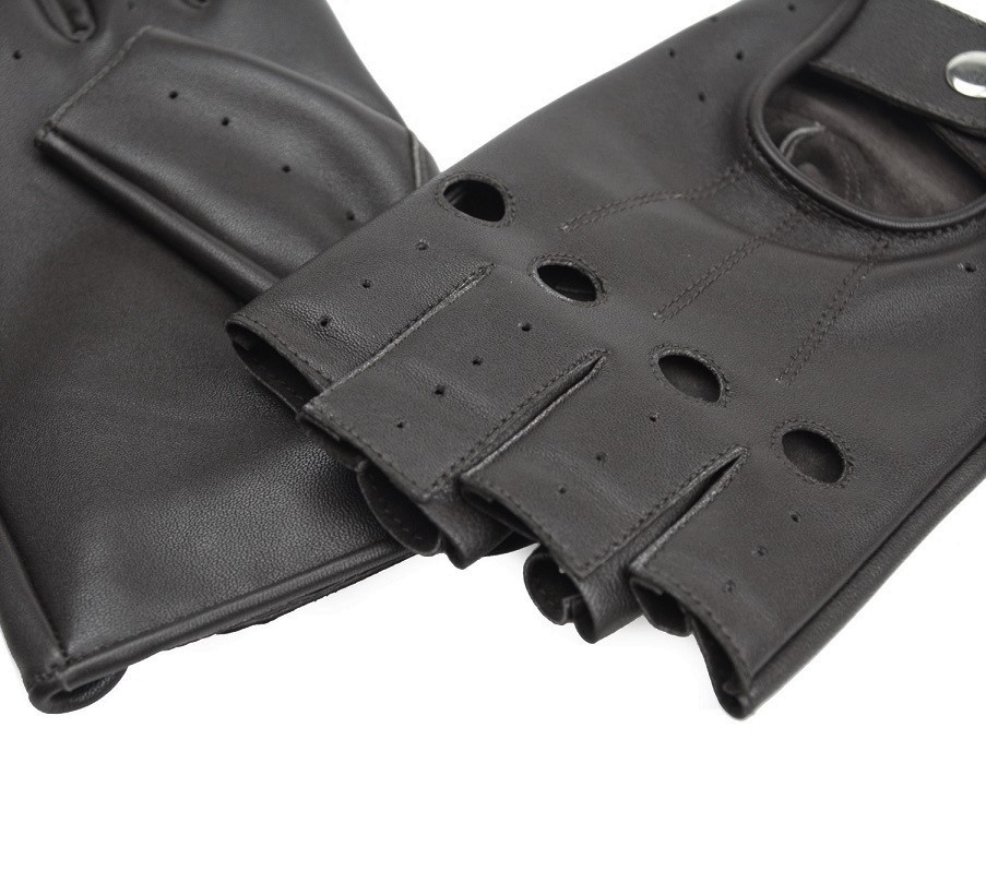 Fingerless Gloves Men Genuine Leather Men's Fingerless Genuine Leather ...