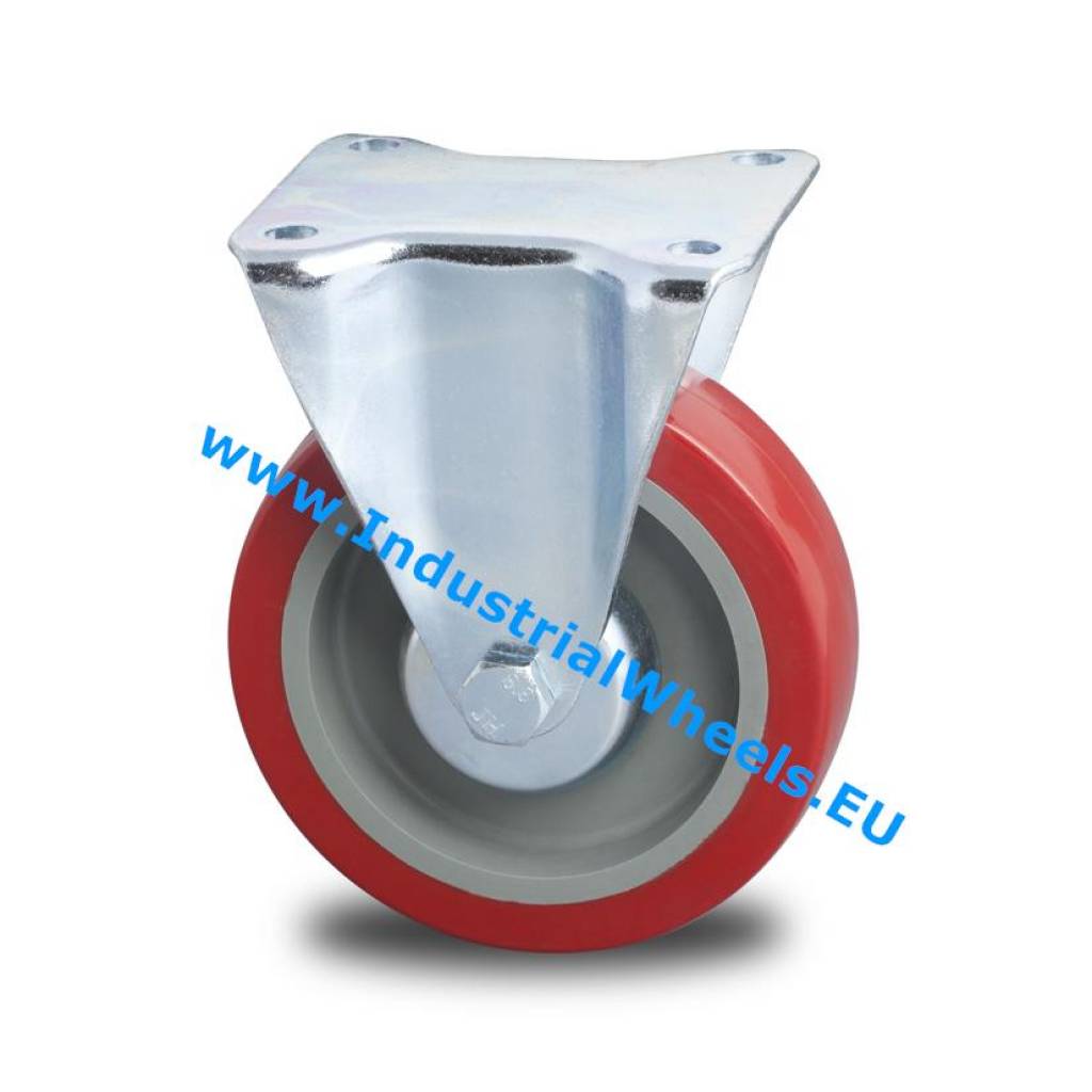 fixed castor Ø 125 x 35mm polyurethane Load capacity 250kg - Industrial ...