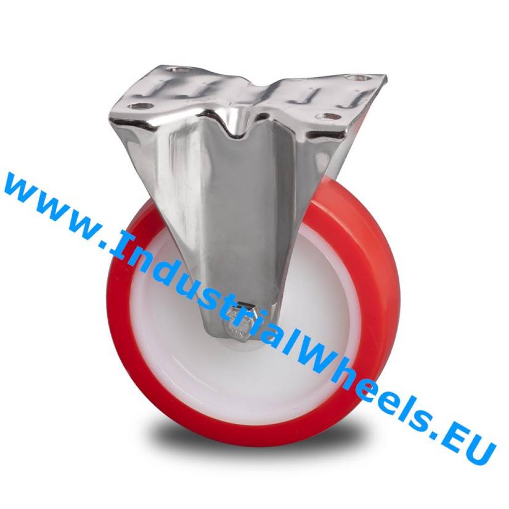 hjul med fast hjul, Ø 100 mm, formsprutad polyuretan, 160 kg ...