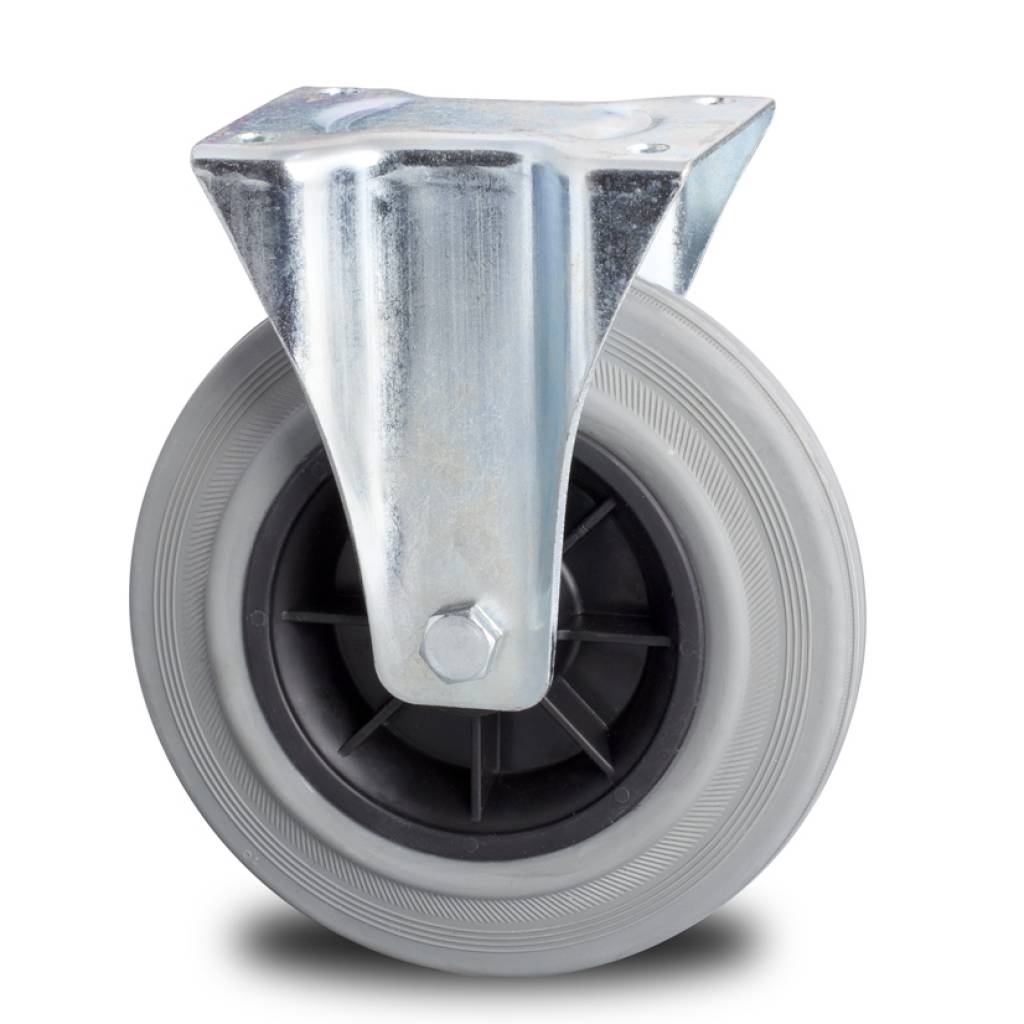 fixed castor Ø 160 x 40mm rubber gray Load capacity 180kg - Industrial ...