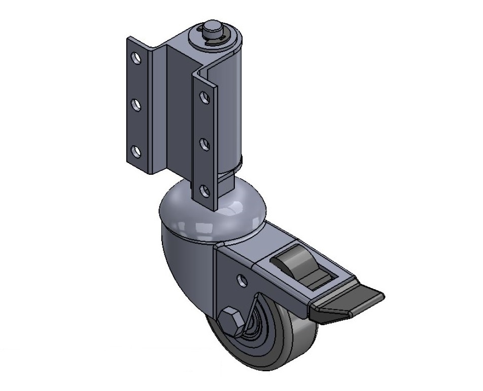 swivel castor Ø 50 x 18mm grey rubber Load capacity 50kg - Industrial ...