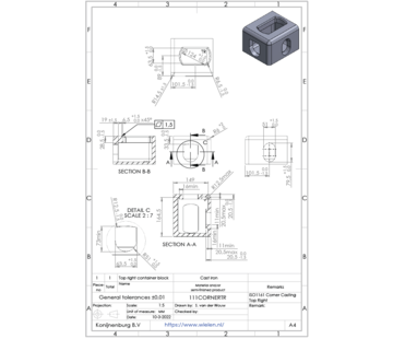 Corner Castings ISO 1161 for twist lock bottom left - Industrialwheels.com