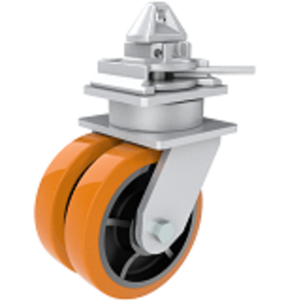 Castor systems for ISO freight containers with twistlock ...