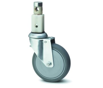 rueda giratoria con bloqueo, Ø 150 mm, neumático de caucho ...