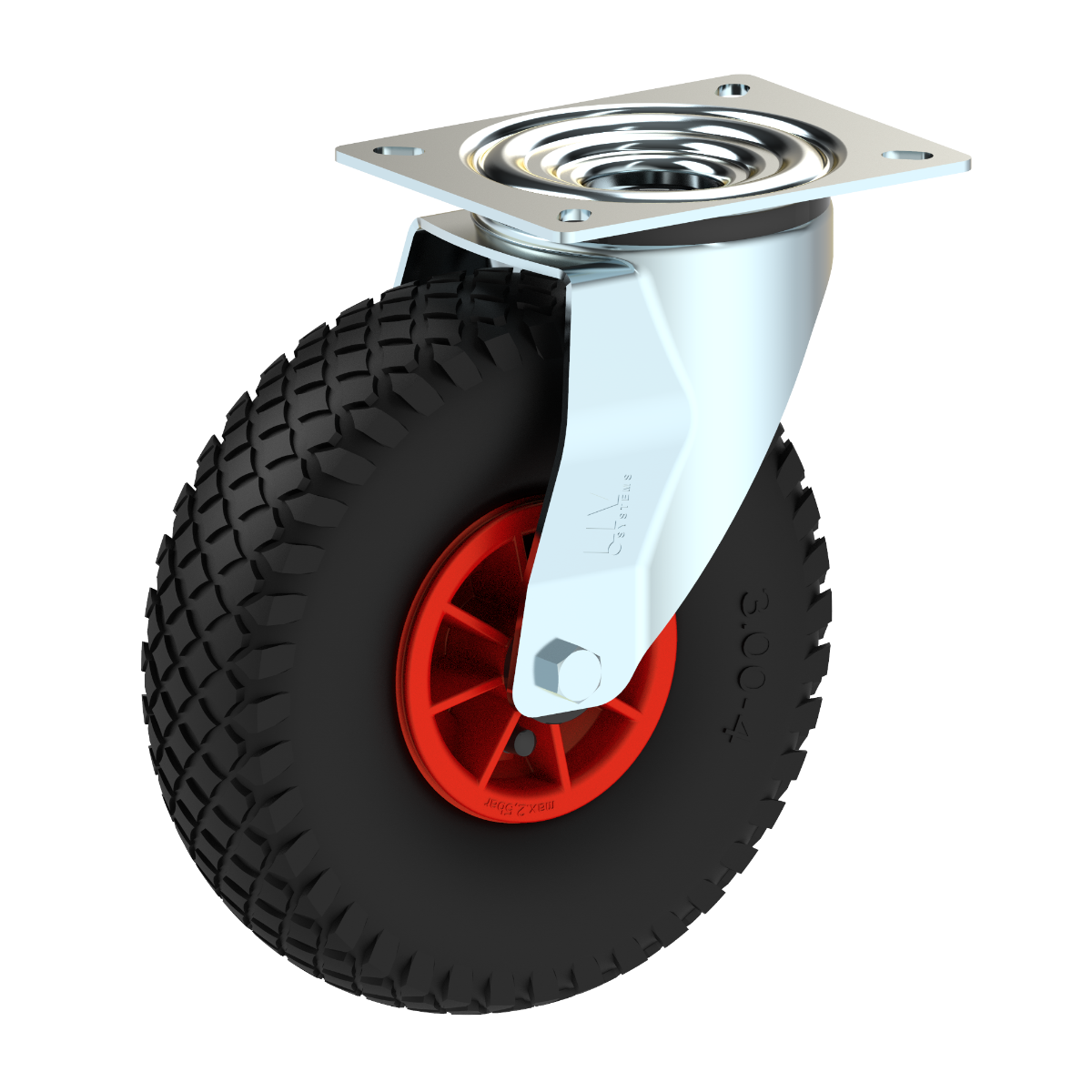 Rueda giratoria antifugas con neumático macizo de PU Ø260x85mm tamaño 3 ...