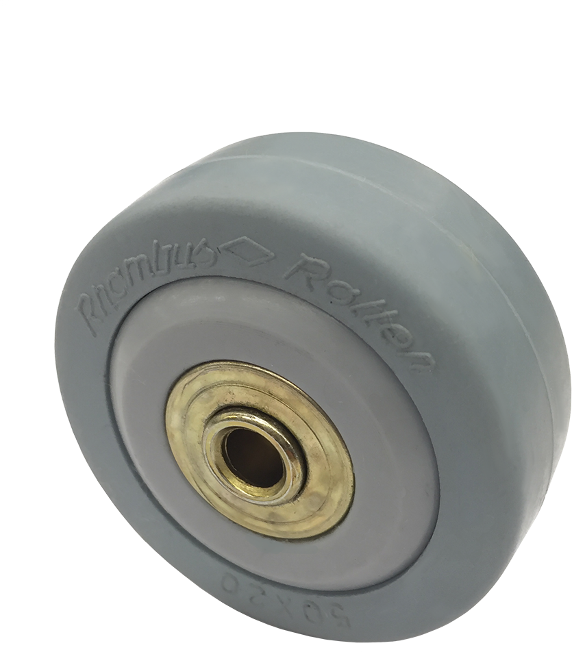 Roue en caoutchouc Ø50mm, non extensible avec palier de bride et ...