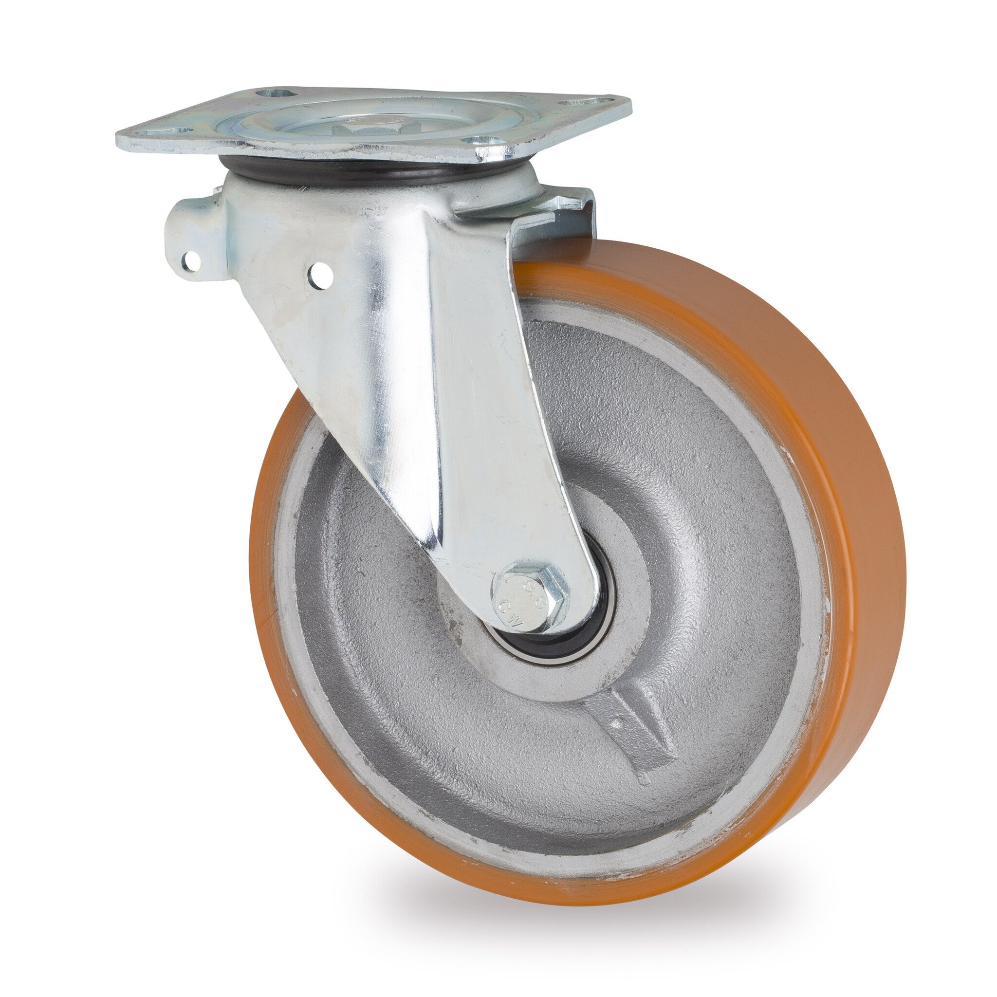 heavy duty fixed castor from welded steel housing, top plate fitting ...