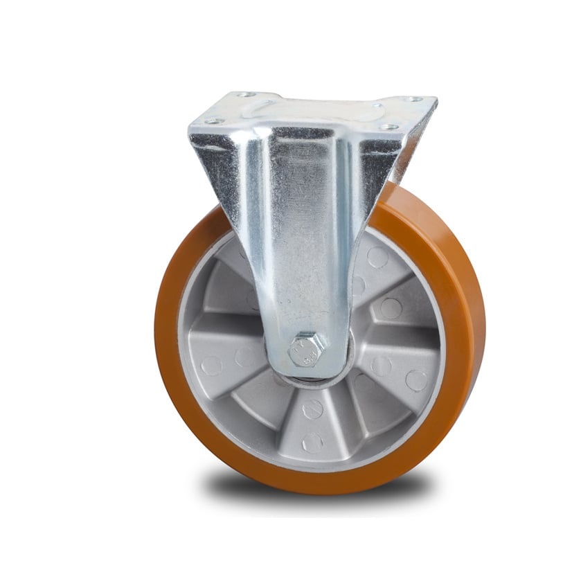 heavy duty fixed castor from welded steel housing, top plate fitting ...