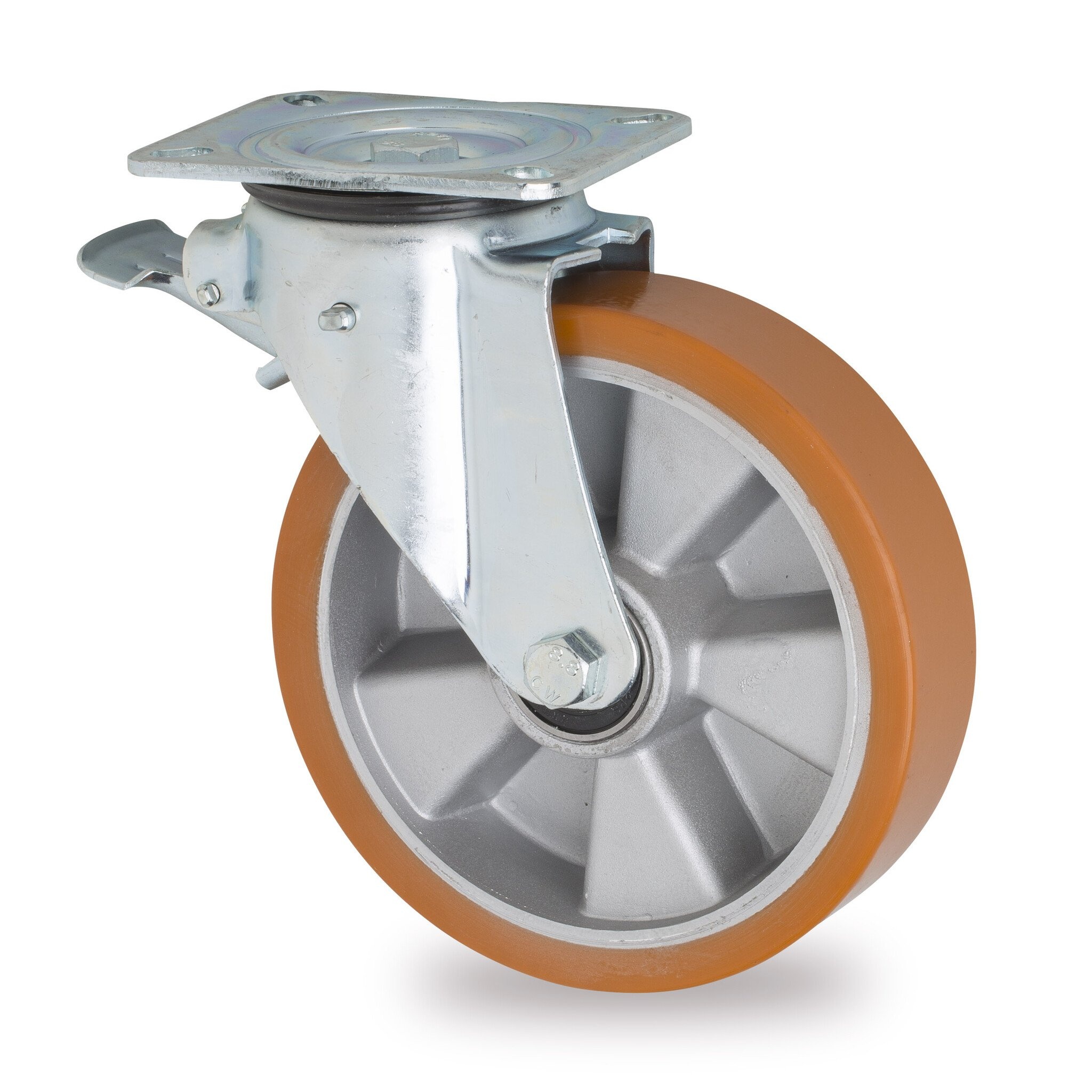 heavy duty fixed castor from welded steel housing, top plate fitting ...