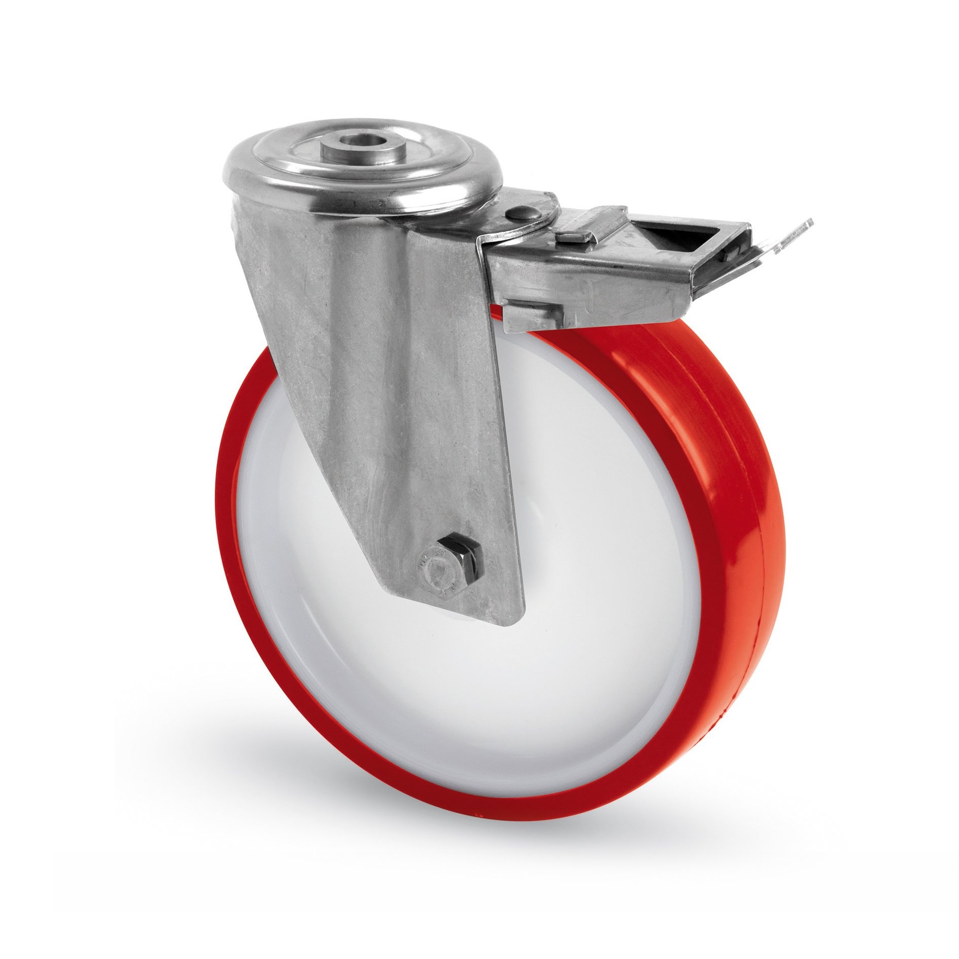 swivel castor with brake, Ø 80 mm, casted polyurethane, 120KG ...