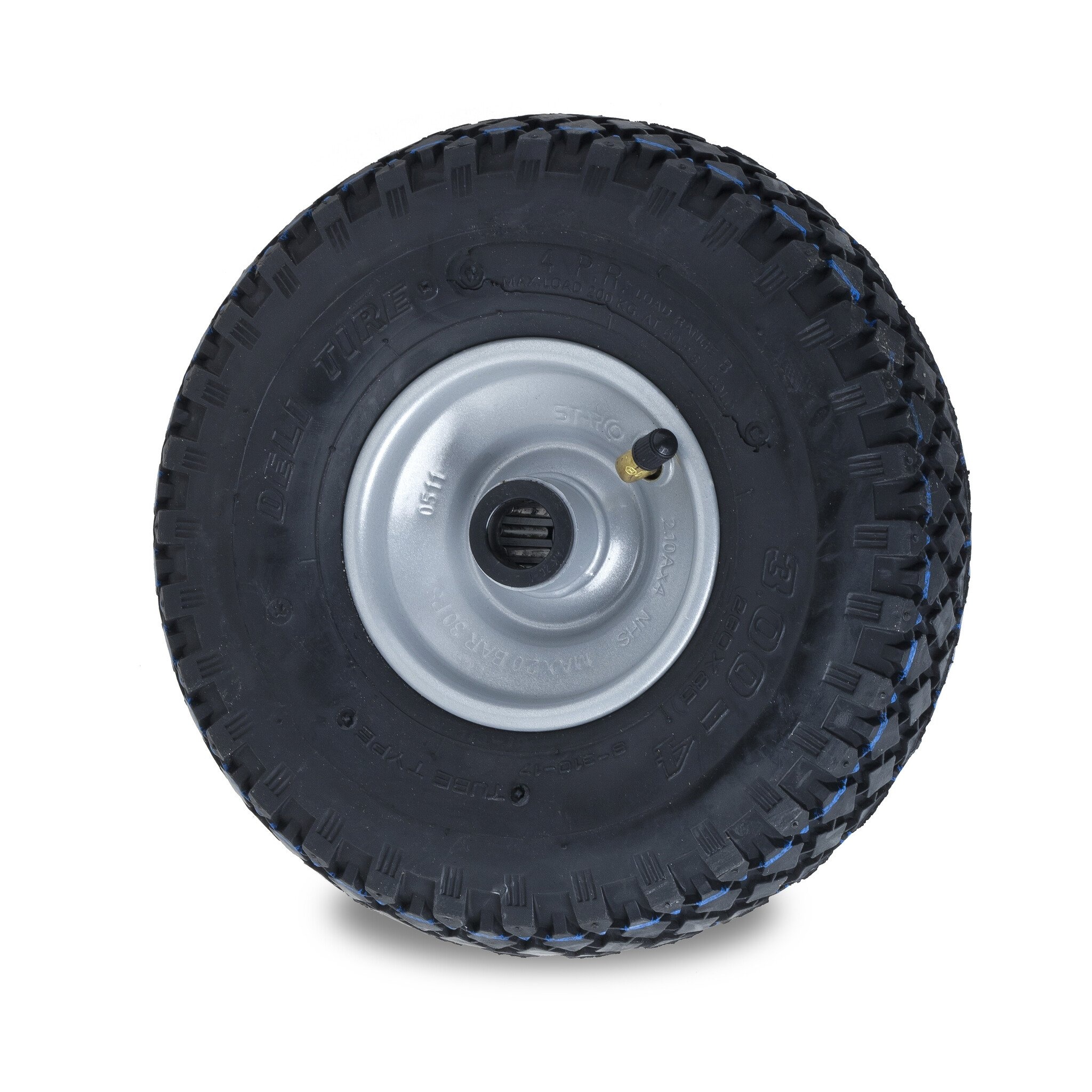 Pneumatic tyre wheel with block tread, roller bearing, Wheel-Ø 260mm ...
