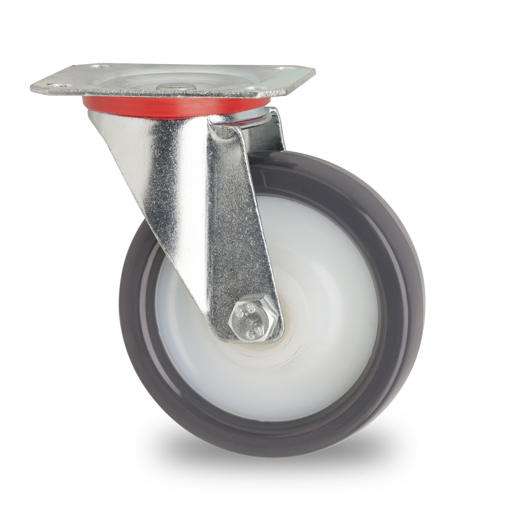 swivel castor, Ø 125 mm, casted polyurethane, 250KG - Industrialwheels.com