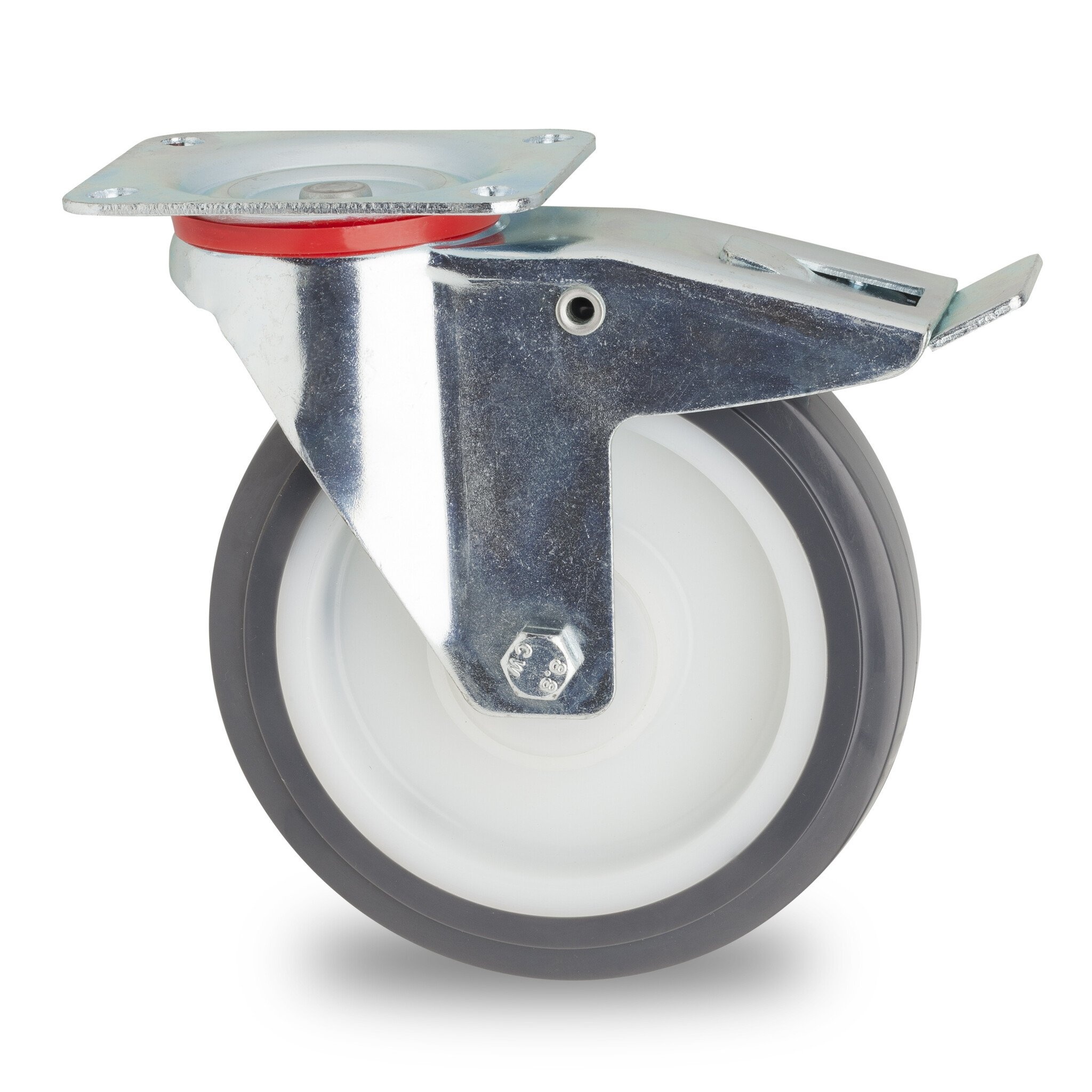 rueda giratoria con freno, Ø 80 mm, poliuretano fundido, 150KG ...