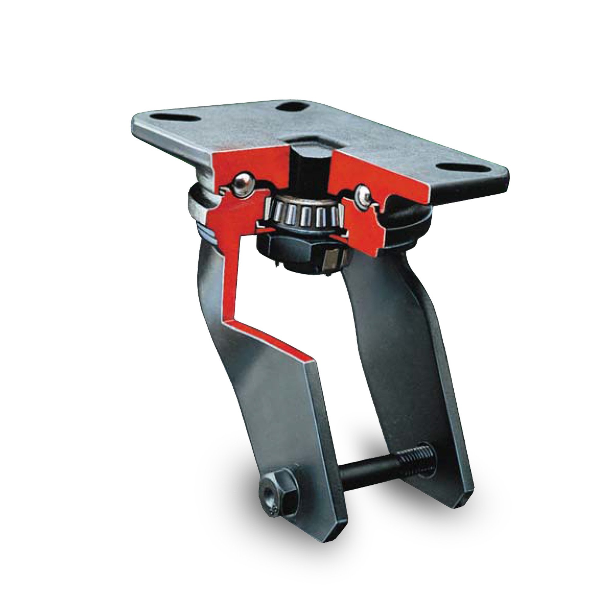 swivel castor fork Ø200mm top plate 1270KG - Industrialwheels.com