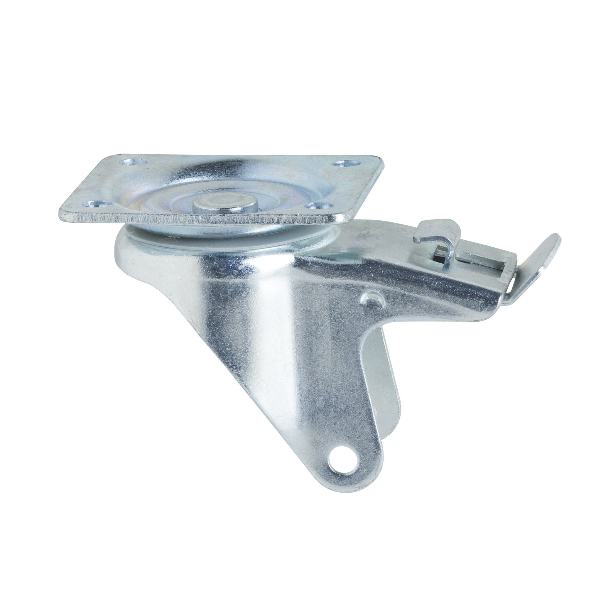 swivel castor fork with brake Ø100mm top plate 200KG - Industrialwheels.com