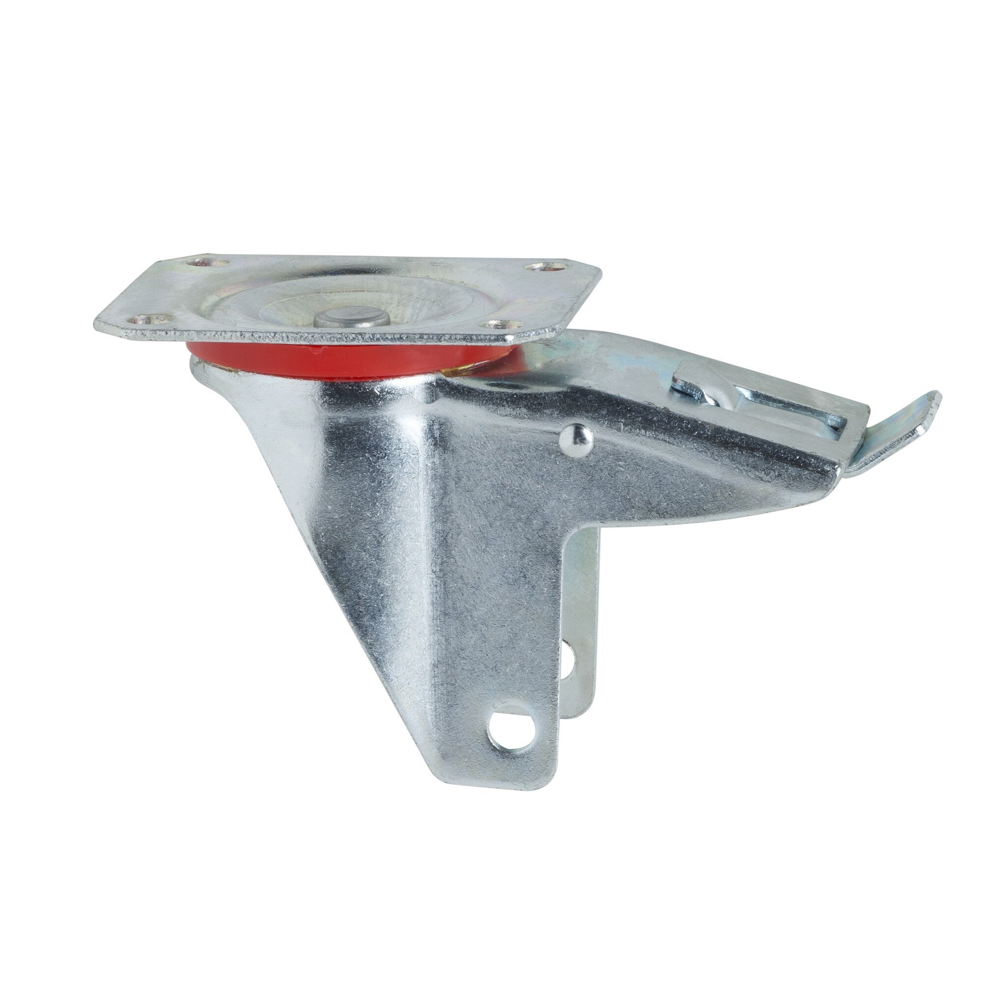 swivel castor fork with brake Ø125mm top plate 250KG - Industrialwheels.com