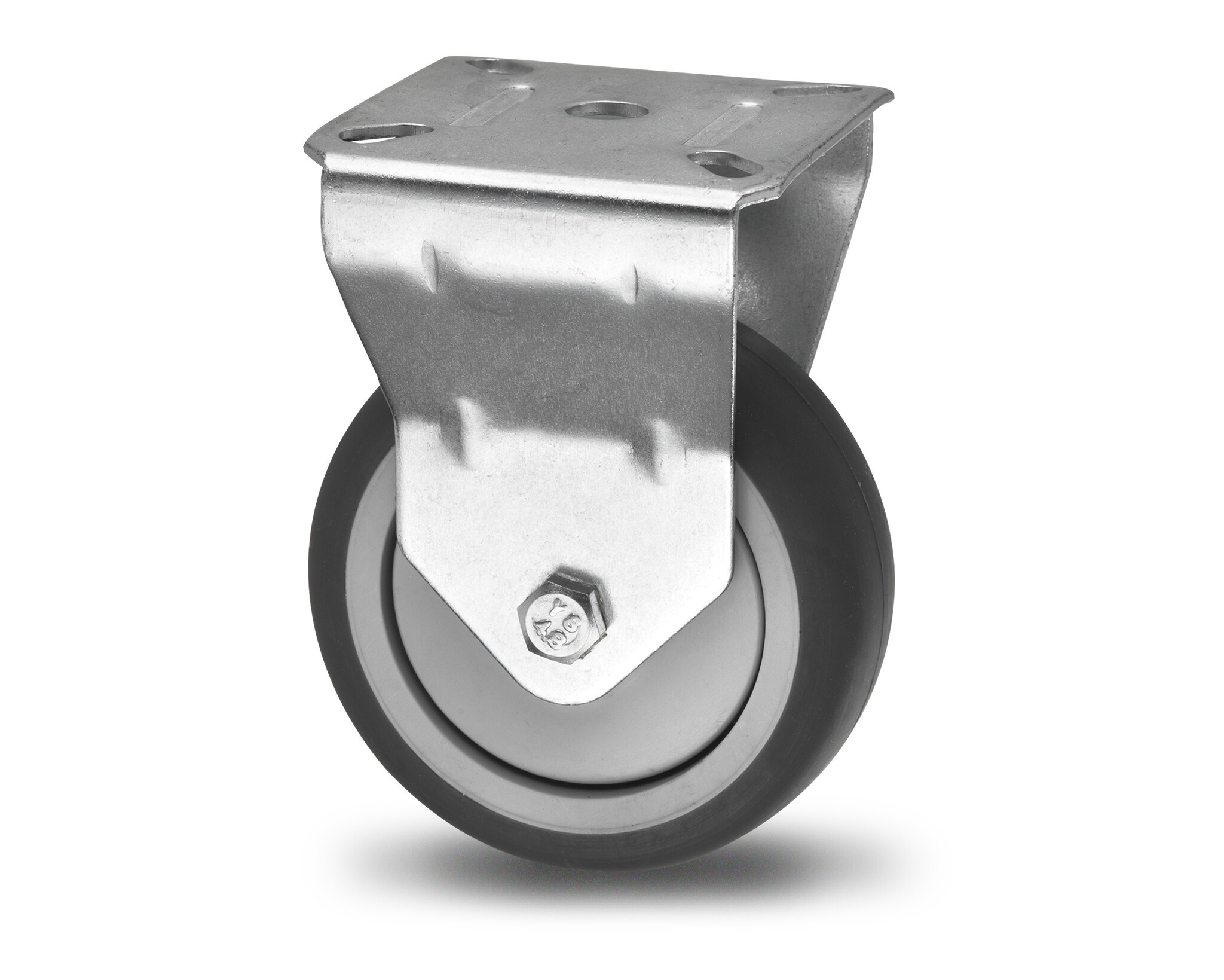 fixed castor Ø 100 x 25mm gray rubber tyre Load capacity 80kg ...