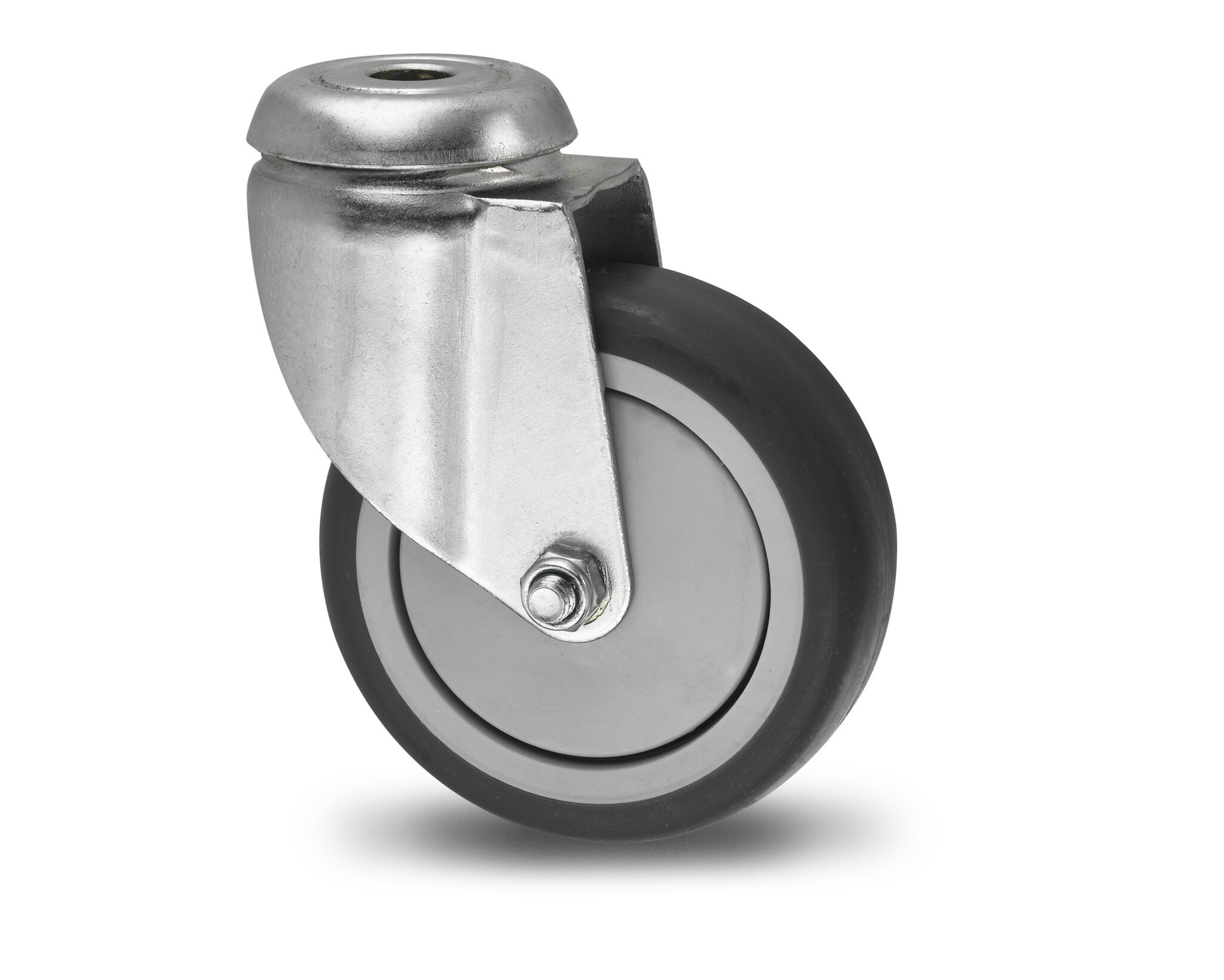 Rueda giratoria Ø 75 x 25 mm goma gris Capacidad de carga 75 kg ...