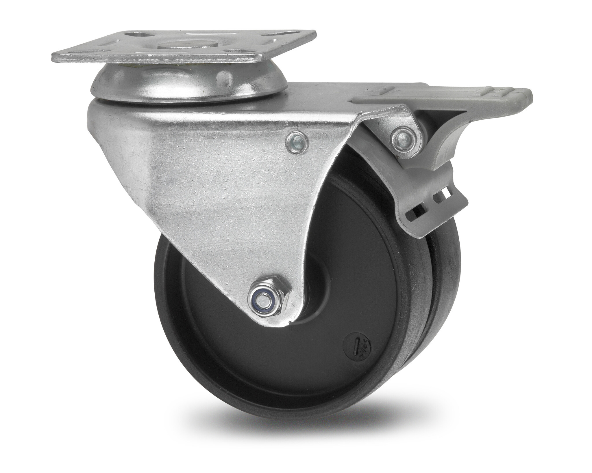 swivel castor with brake Ø 50 x 2x19mm polypropylene wheel Load ...
