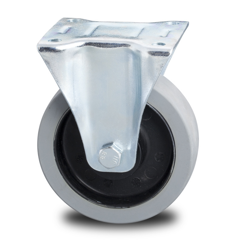 fixed castor Ø 100 x 30mm elastic rubber tyre Load capacity 180kg ...